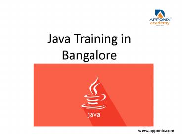 java Training in Bangalore presentation | free to download