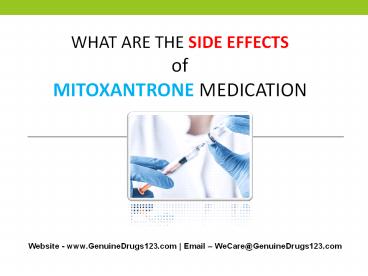 Package Insert Information – MITOXANTRONE Medication presentation ...