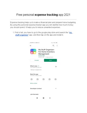 Free personal expense tracking app 2021 presentation | free to download