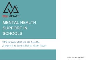 Mental Health Support In Schools presentation | free to download