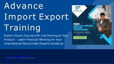 Advanced Import Export Management presentation | free to download