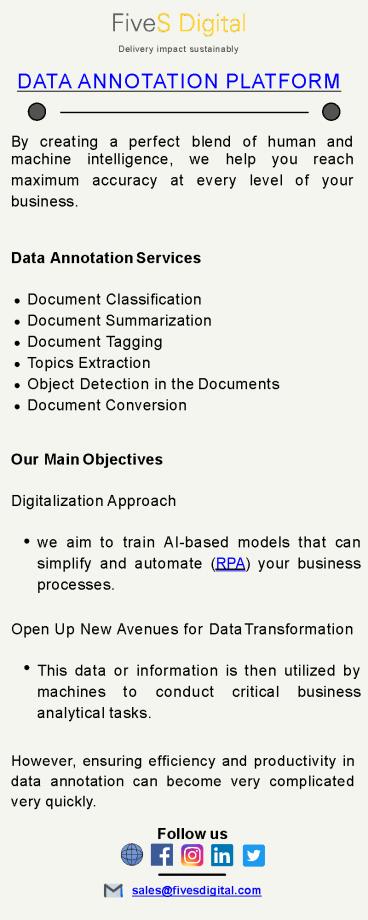 PPT – Data Annotation Platform & Services PowerPoint presentation ...