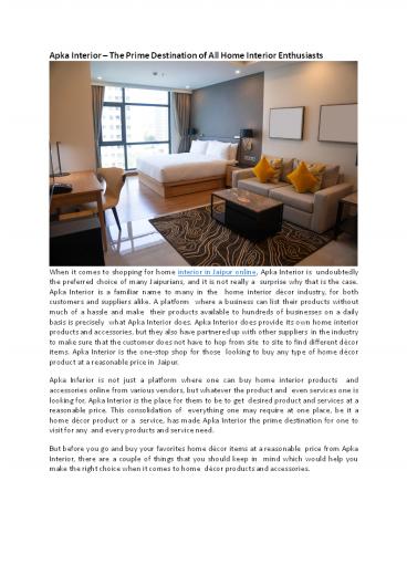 PPT – Best Interior in Jaipur Online - Apka Interior (1) PowerPoint ...