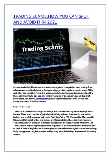 PPT – TRADING SCAMS:HOW YOU CAN SPOT AND AVOID IT IN 2021 PowerPoint ...