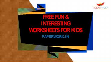 PPT – Fun & Amazing Downloadable Worksheets and Workbooks for Kids ...