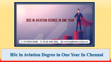 BSc in Aviation Degree in One Year In Chennai presentation | free to ...