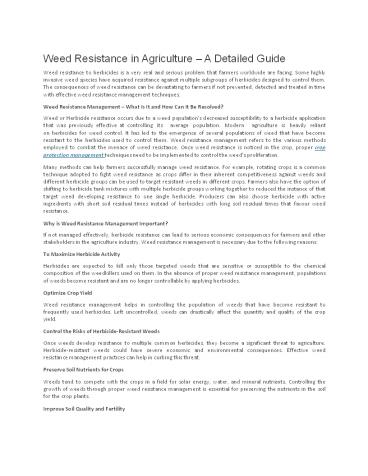 UPL Limited - Weed Resistance in Agriculture – A Detailed Guide ...