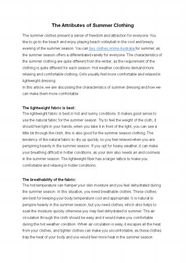 Summer clothes presentation | free to download