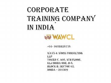 PPT – CORPORATE TRAINING IN INDIA PowerPoint presentation | free to ...