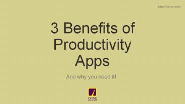 PPT – Benefits of productivity tools. PowerPoint presentation | free to ...