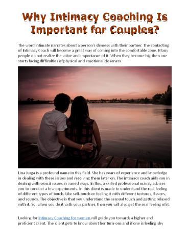 Why Intimacy Coaching Is Important for Couples? presentation | free to ...