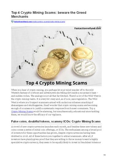 TOP 4 CRYPTO MINING SCAMS: BEWARE THE GREED MERCHANTS presentation | free to download