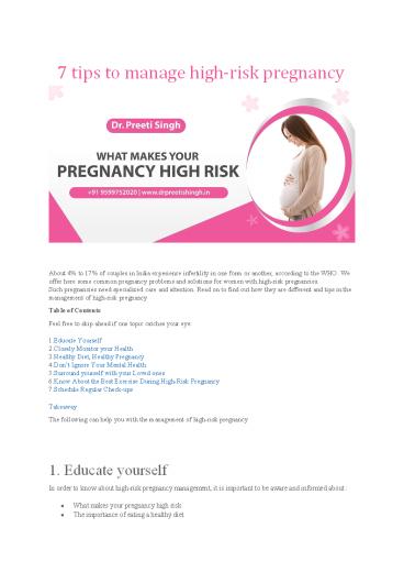 7 tips to manage high-risk pregnancy presentation | free to download