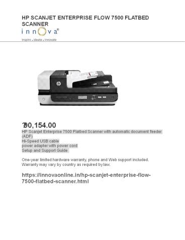 HP SCANJET ENTERPRISE FLOW 7500 FLATBED SCANNER presentation | free to ...