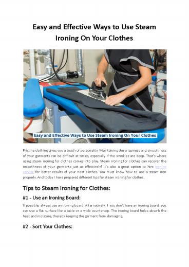Easy and Effective Ways to Use Steam Ironing On Your Clothes - Prime ...