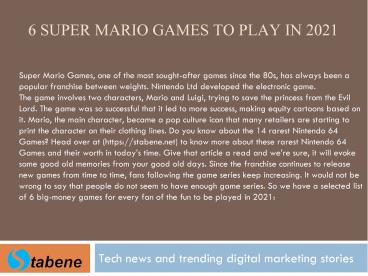 Super Mario Games presentation | free to download