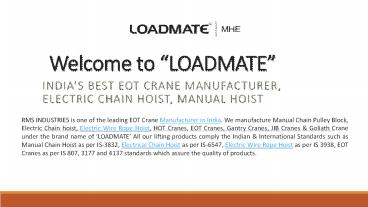 PPT – Types of Electric Wire Rope Hoist PowerPoint presentation | free ...