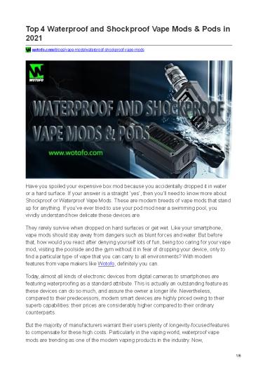 PPT – Top 4 Waterproof and Shockproof Vape Mods & Pods in 2021 PowerPoint presentation | free to ...