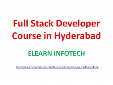 Full Stack Developer Course in Hyderabad | Full Stack Development ...