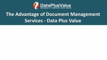 Data Plus Value - Outsourcing Benefits of Specialized Data Entry ...