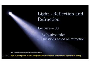 Class 10|Light - Reflection and Refraction | CBSE and KSEEB Physics ...