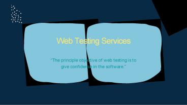 Web testing services presentation | free to download