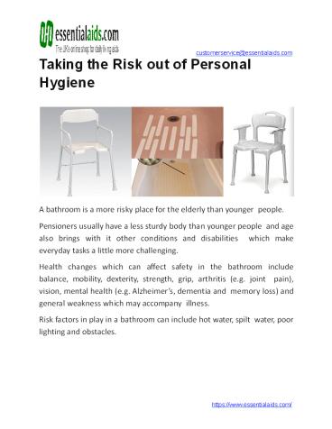 PPT – Taking the Risk out of Personal Hygiene PowerPoint presentation ...