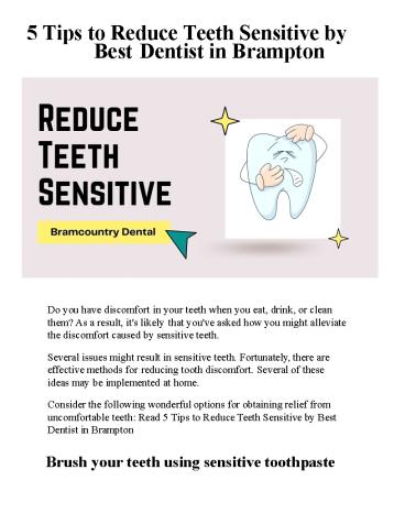 5 Tips to Reduce Teeth Sensitive by Best Dentist in Brampton ...