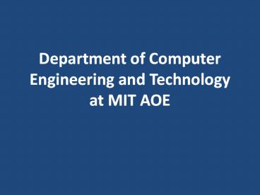 PPT – Department of Computer Engineering and Technology PowerPoint ...