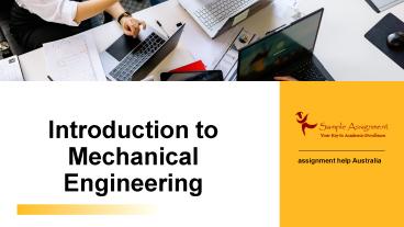 PPT – An Overview of Mechanical Engineering - Sample Assignment ...