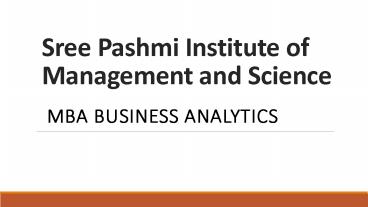 PPT – MBA Bussiness Analytics PowerPoint presentation | free to ...