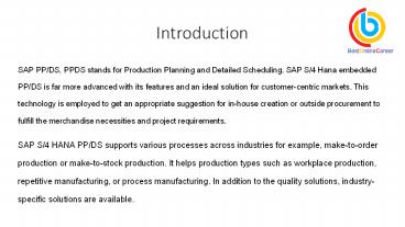 SAP HANA PPDS Training | SAP PPDS Process Flow | SAP APO PPDS ppt | SAP ...