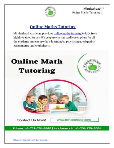 PPT – Online Maths Tutoring PowerPoint presentation | free to download ...