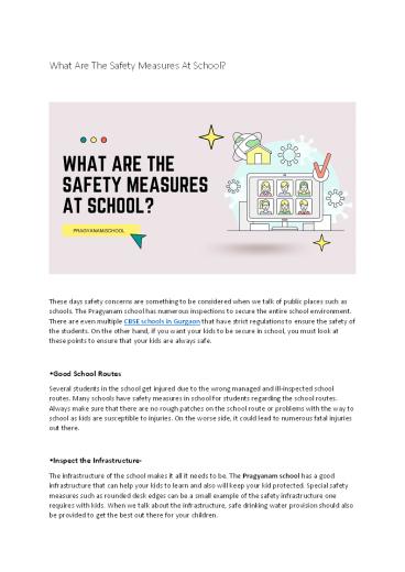 What Are The Safety Measures At School? presentation | free to download