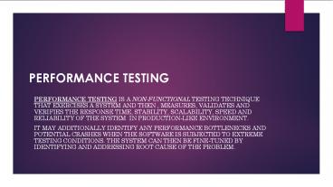 Performance testing presentation | free to download