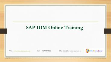 SAP IDM online Training | SAP Identity and Access Management | SAP ...