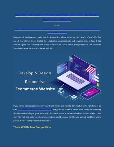 Start eCommerce Business Build e-commerce Website presentation | free ...