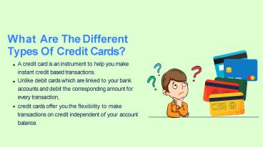 What are the different types of Credit Cards? presentation | free to ...