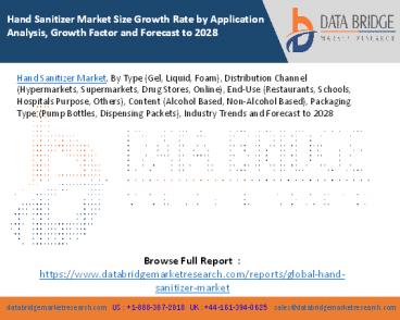 Hand Sanitizer Market Size Growth Rate by Application Analysis, Growth Factor and Forecast to ...