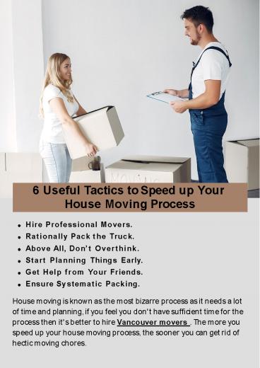 6 Useful Tactics to Speed up Your House Moving Process presentation ...