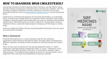 How to Diagnose High Cholesterol presentation | free to download