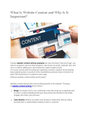 What Is Website Content and Why Is It Important? presentation | free to ...