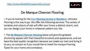 PPT – De Marque Chevron Flooring PowerPoint presentation | free to ...