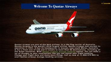 Qantas Airways Manage Flight Booking presentation | free to download