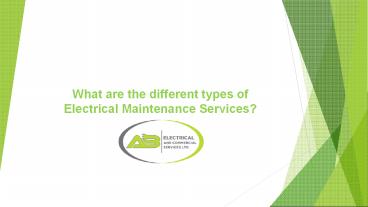 What are the different types of Electrical Maintenance Services ...