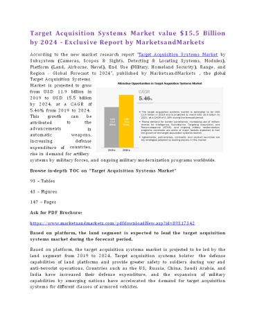 PPT – Target Acquisition Systems Market value $15.5 Billion by 2024 ...