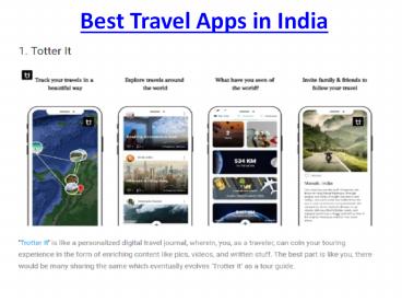 10+ Best Travel Apps in India for Inspirational Travelers presentation ...