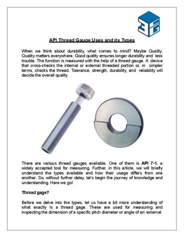 PPT – API Thread Gauge Uses and its Types PowerPoint presentation ...