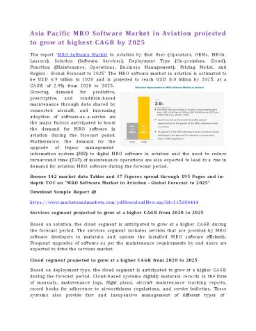 PPT – Asia Pacific MRO Software Market in Aviation projected to grow at ...