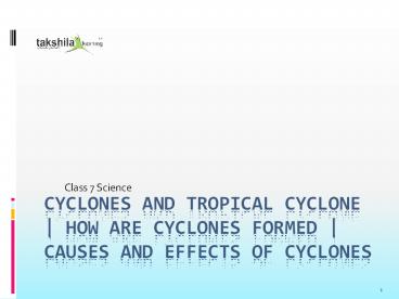 Cyclones and Tropical Cyclone class 7 science presentation | free to ...